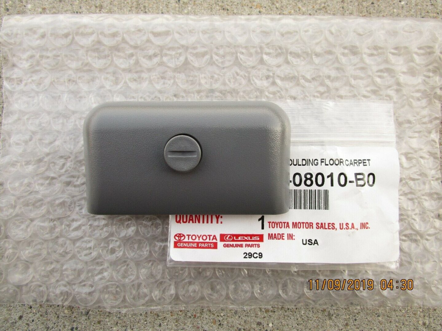 11 - 14 TOYOTA SIENNA LE XLE FLOOR CARPET MOULDING LOCK COVER GRAY NEW ...